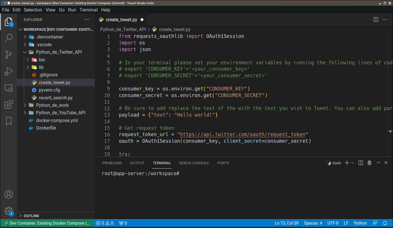 Python で副業（？） Twitter API を使ってみる 〜その7：Python のサンプルコードで OAuth 1.0a 〜 - akiblog